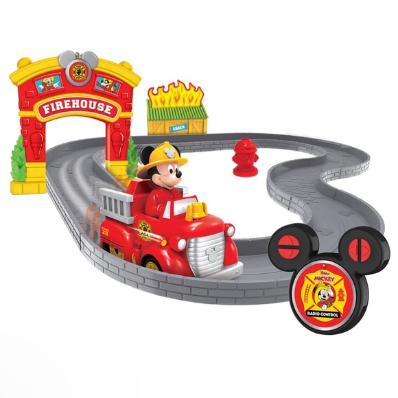 Disney | Toys | Mickey Mouse Firetruck Firehouse Set | Poshmark